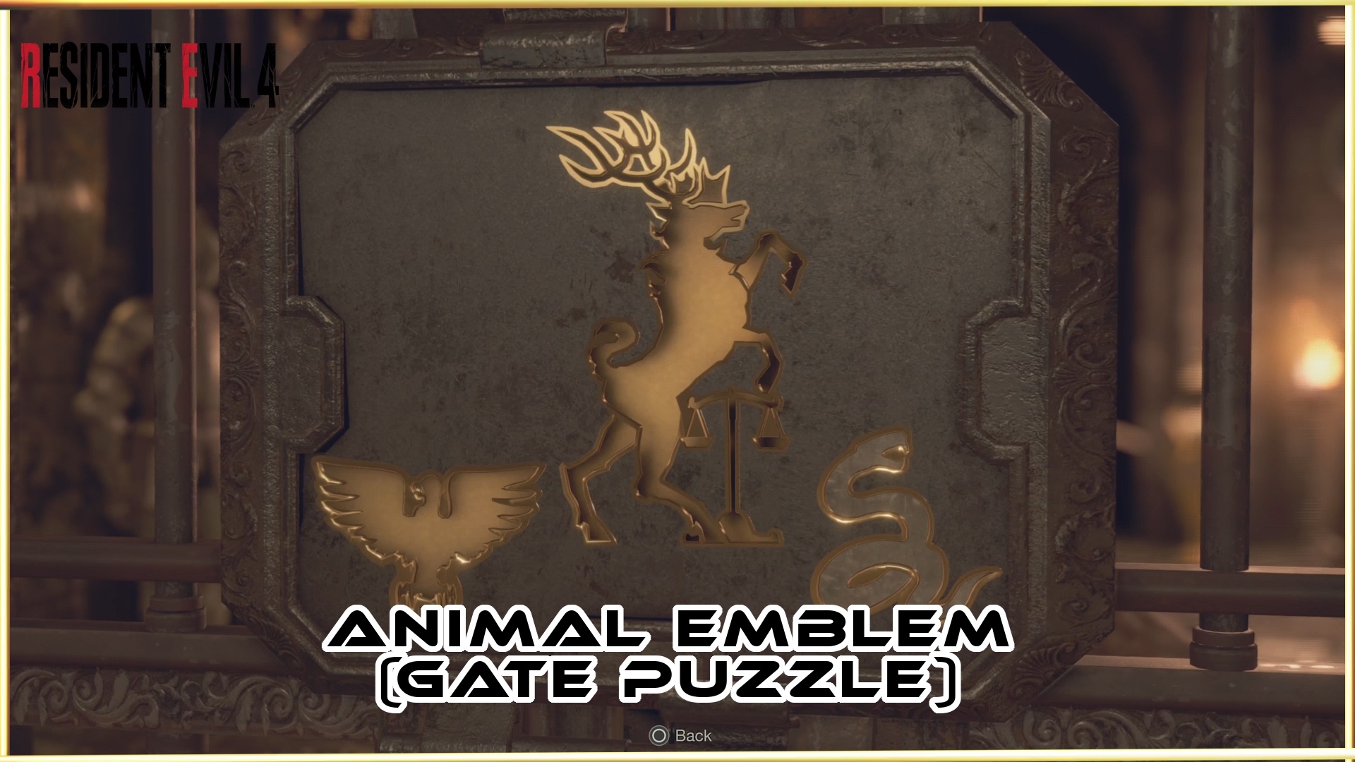Animal Emblem Gate Puzzle (Treasury - Chapter 7) Resident Evil 4 Remake
