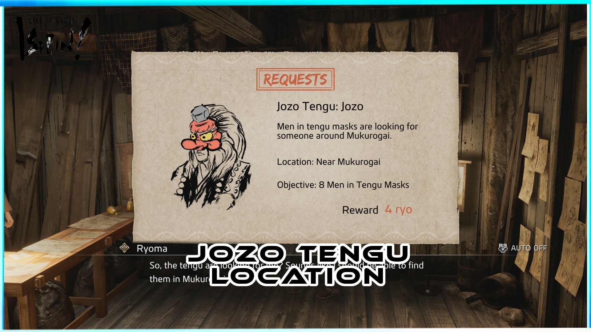 Jozo Tengu - Jozo (Wanted Poster) Like A Dragon: Ishin