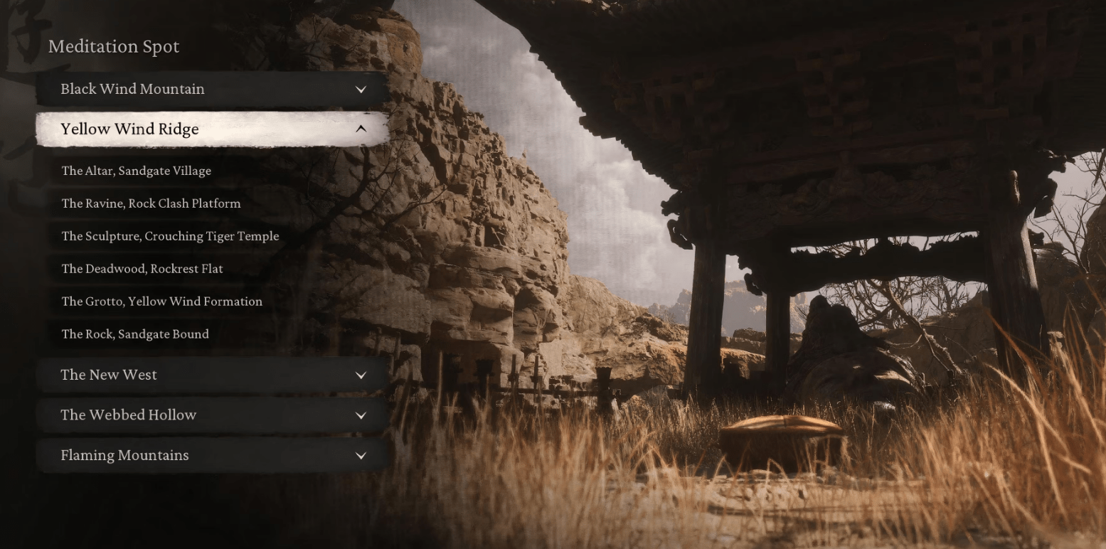 All Black Myth Wukong Meditation Spots In Yellow Wind Ridge